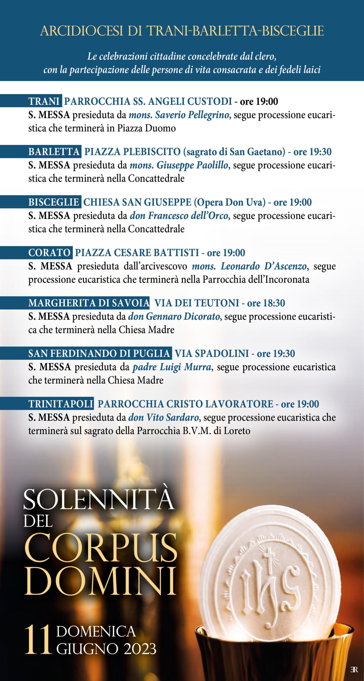SOLENNITA’ DEL CORPUS DOMINI. – Arcidiocesi di